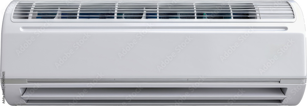 White wall-mounted air conditioner unit cut out on transparent ...