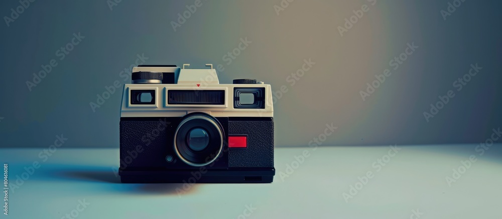 Vintage analog camera with clean lines and retro color palette ...