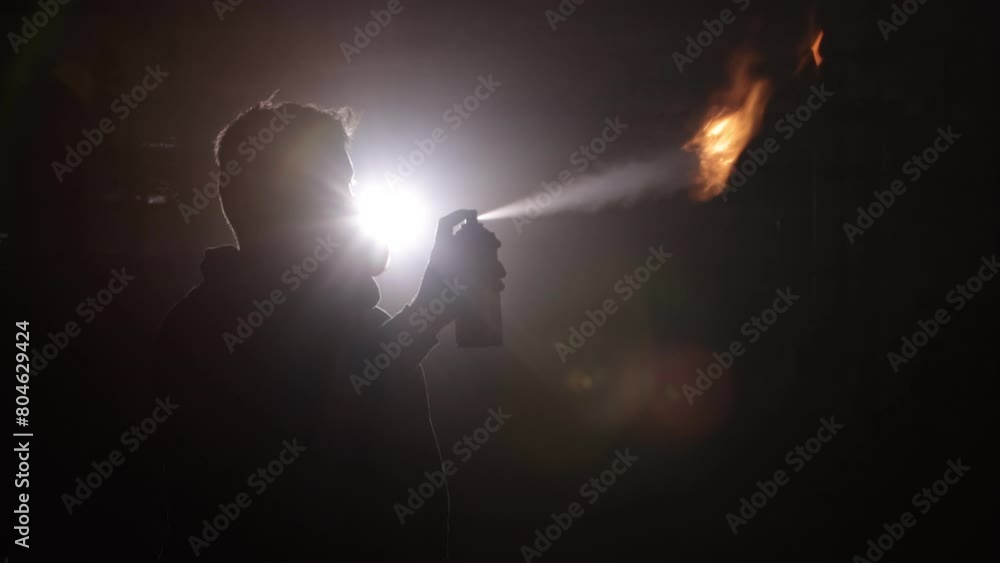 Flame creativity, Flame artistry, Fire precautions. Shadowy figure in ...