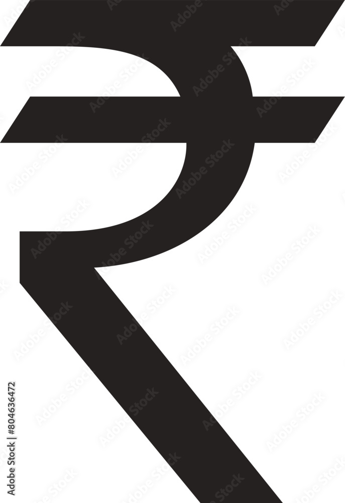 Rupee symbol icon in regular weight. Indian currency symbol isolated on ...