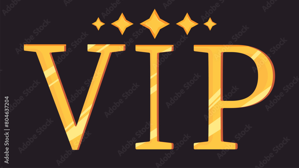VIP flat vector illustration. Premium VIP member, golden luxury VIP ...