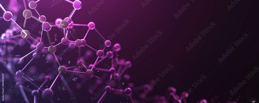Dark purple to black gradient background with advanced molecular mesh ...