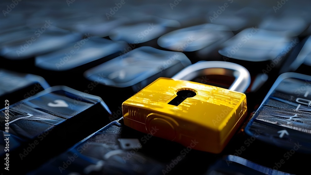 The Symbolism of a Yellow Padlock on a Black Keyboard's Enter Key for ...