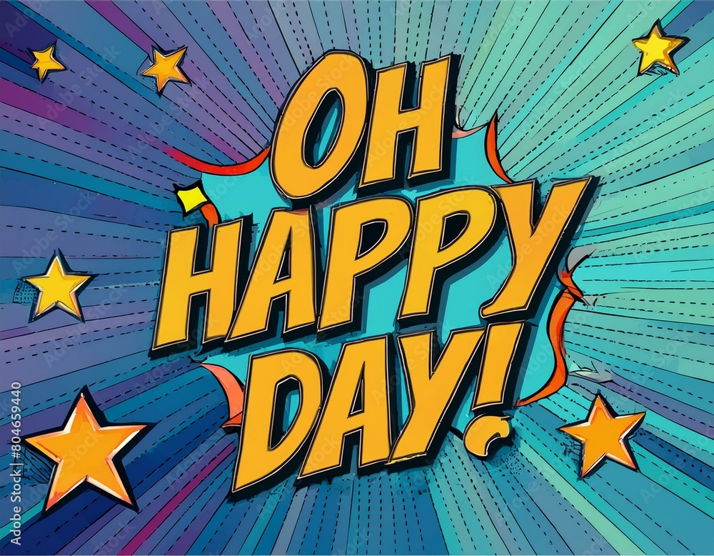oh happy day, letter, lettering, abc, art, phrase, colours ...