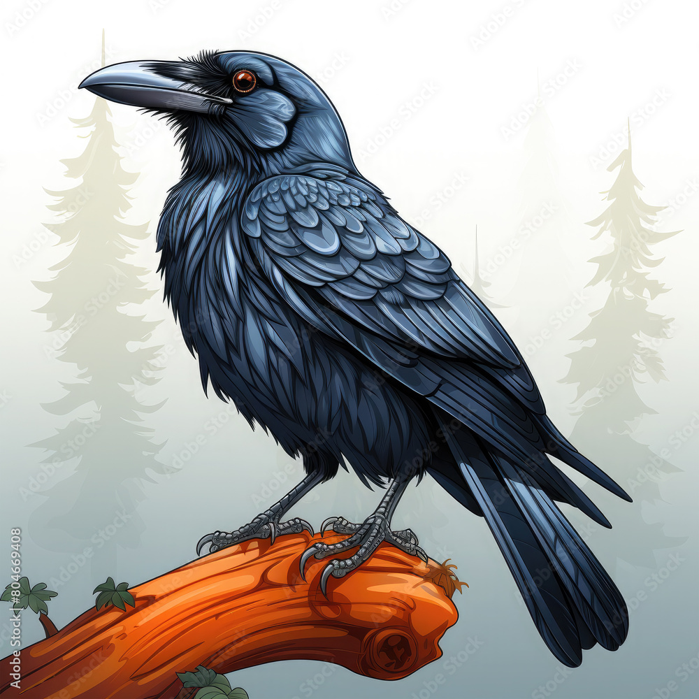 Watercolor Raven vector, clipart Illustration, Generative Ai Stock ...