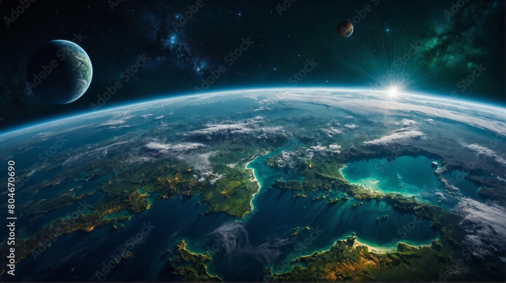 Foto de Earth from outer space with clear view of the continents of the ...