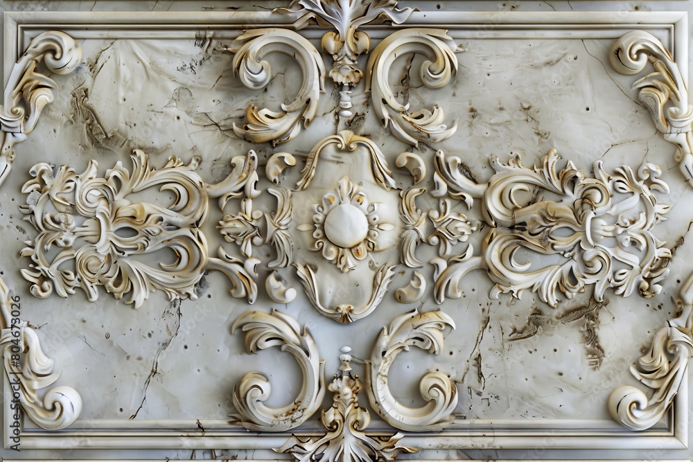 Baroque, barocco ornate gold and marble ceiling non linear reformation ...