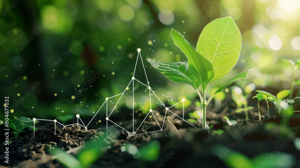 Line Graph Tracking Carbon Footprint Reduction, Showcasing the impact ...