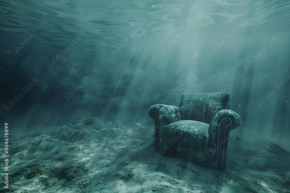 surreal underwater armchair symbolizing mental health challenges ...