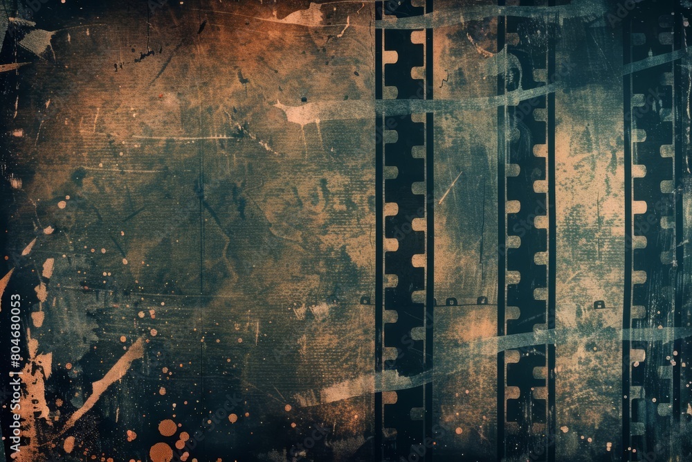 vintage film frame with grunge texture aged dust particle overlay ...