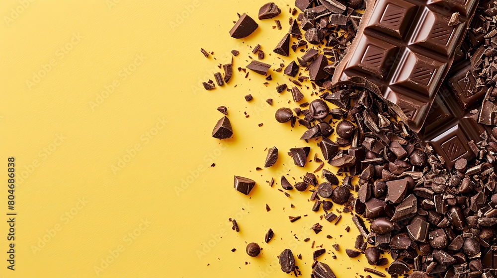 chocolate bar on the yellow background Generative AI Stock Photo ...