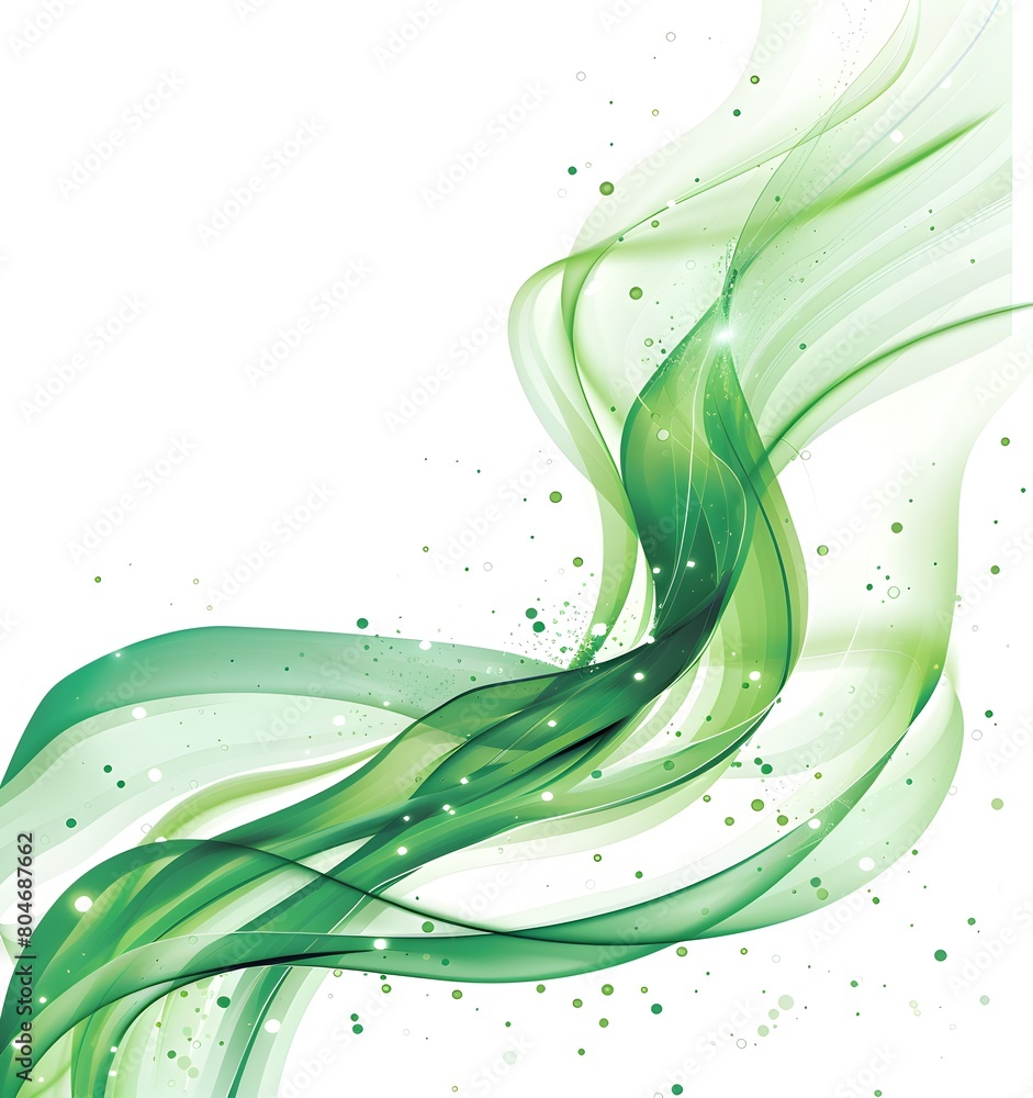 Abstract green wavy line vector background design element for your ...