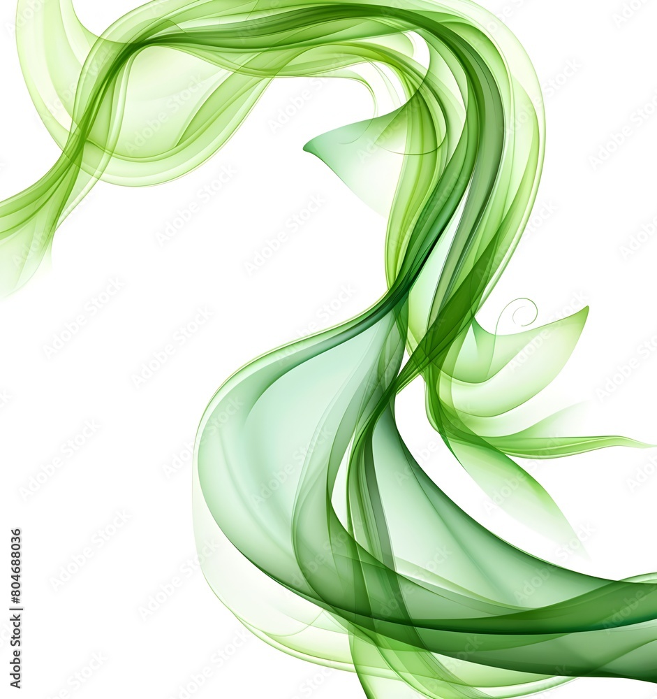 Abstract green wavy line vector background design element for your ...