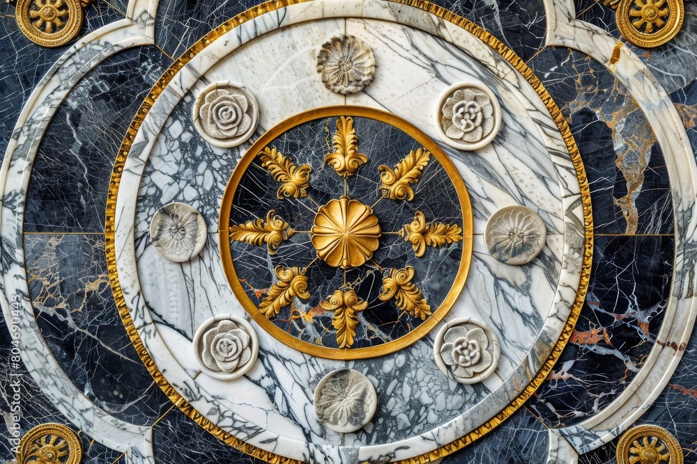 Lavish antique baroque, barocco ornate marble ceiling frame non linear ...