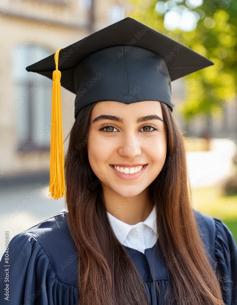 Arabic Female Graduate - Celebrating Graduation from College or ...
