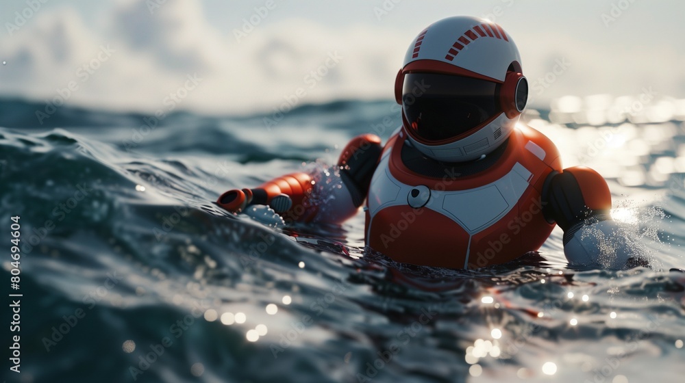 A robotic lifeguard swiftly responding to a swimmer in distress ...
