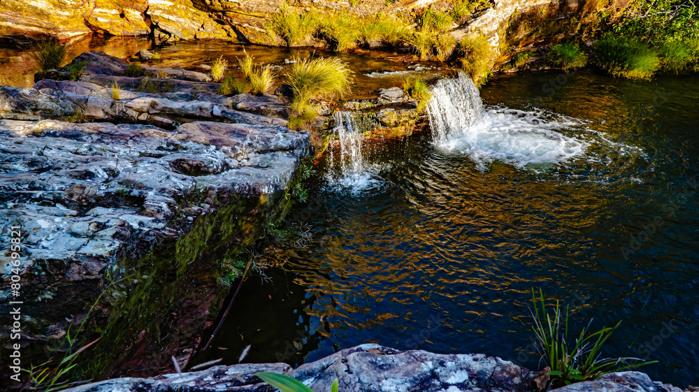 Natureza Cachoeiras Árvores Chapada dos Veadeiros Goiás Brasil Paisagem ...