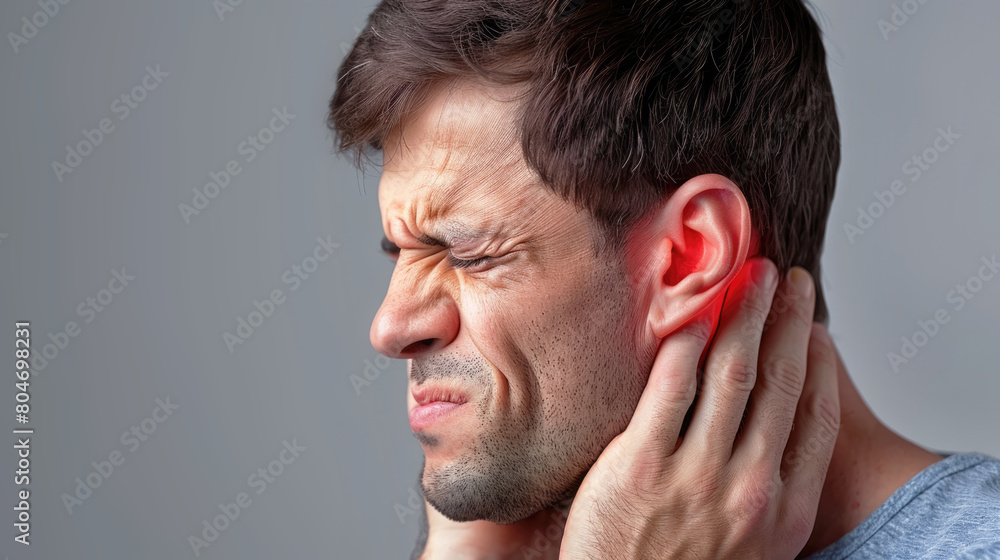 Myofascial pain syndrome. Ear pain, otitis media, inflammation of the ...