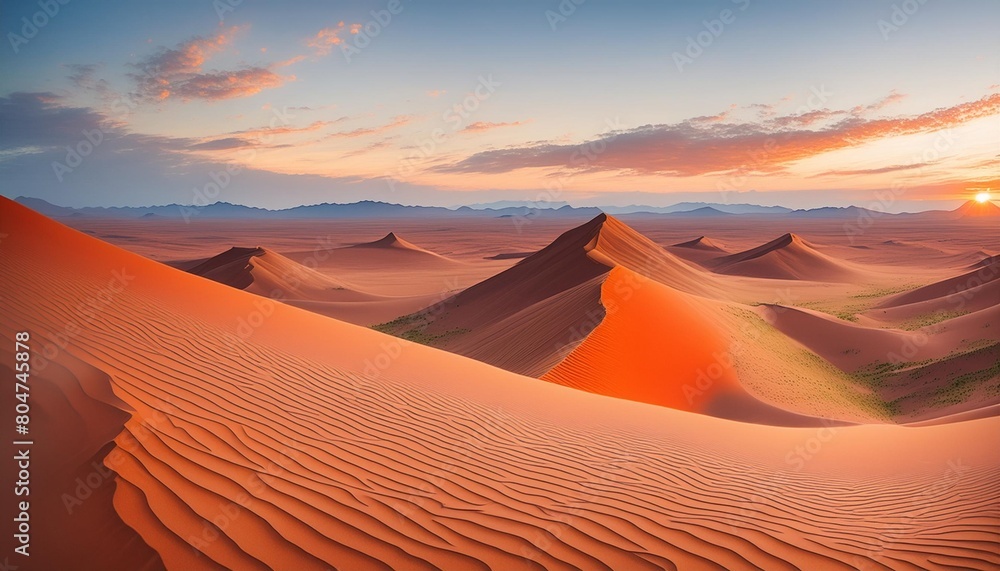 majestic sahara desrt with fantastic red sand dunes fantasy backdrop ...