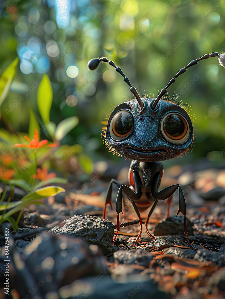 ant, 3D illustration, digital art, realistic, lifelike, detailed ...