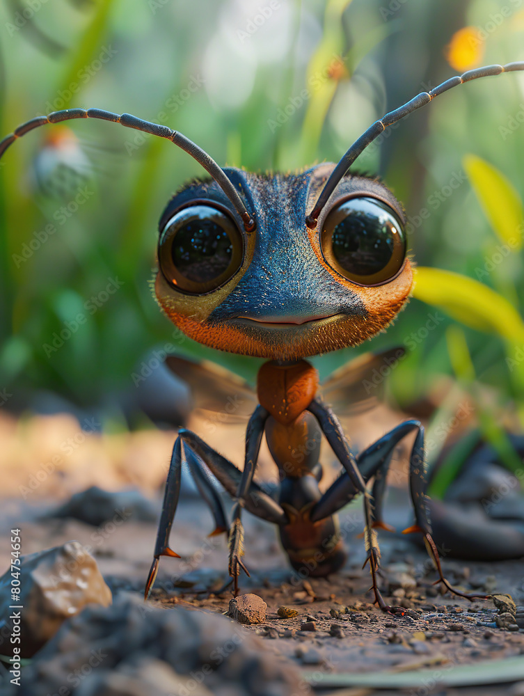 ant, 3D illustration, digital art, realistic, lifelike, detailed ...