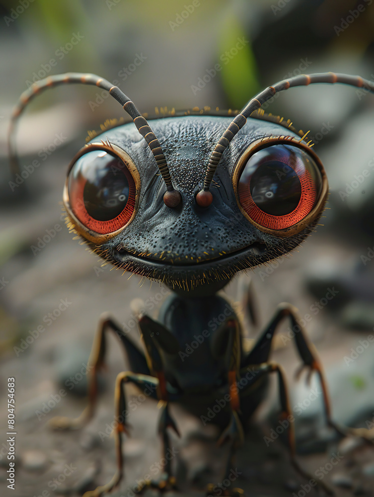 ant, 3D illustration, digital art, realistic, lifelike, detailed ...