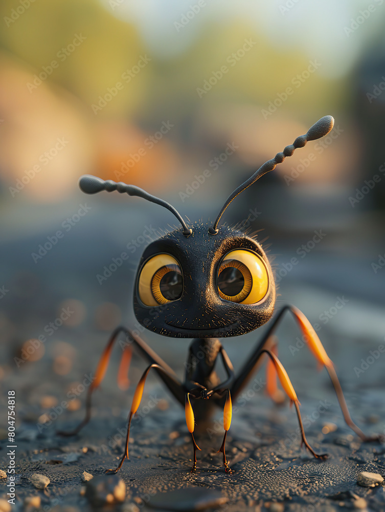 ant, 3D illustration, digital art, realistic, lifelike, detailed ...