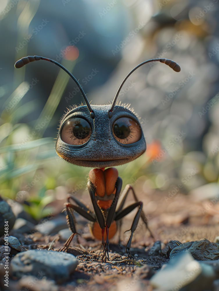 ant, 3D illustration, digital art, realistic, lifelike, detailed ...