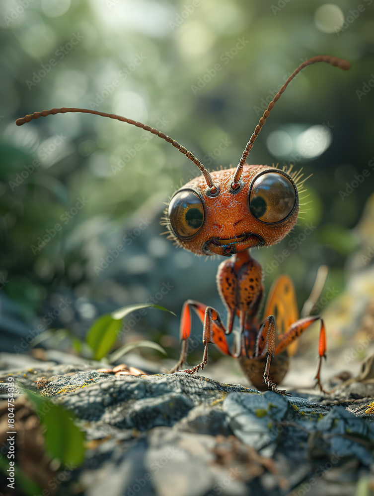 ant, 3D illustration, digital art, realistic, lifelike, detailed ...