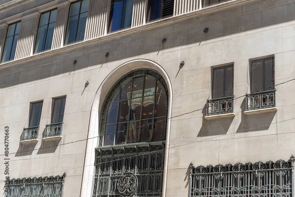 behind the neon: a captivating scene in a department store window ...