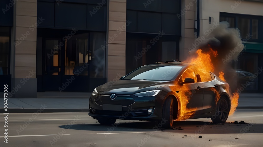 Vehicle Catches Fire on Sunny Day - Safety Concerns, Fire Emergency ...