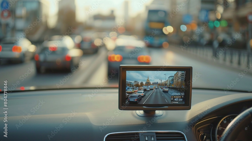 car rear view system monitor reverse video camera screen. modern ...