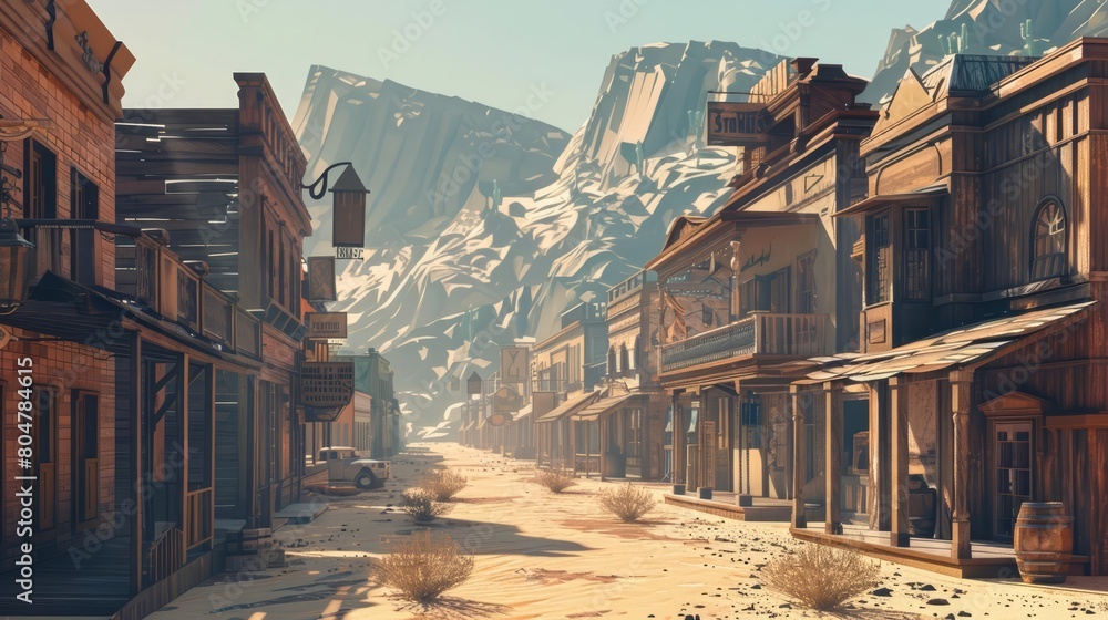 A lone tumbleweed rolls down an empty street in a western ghost town ...