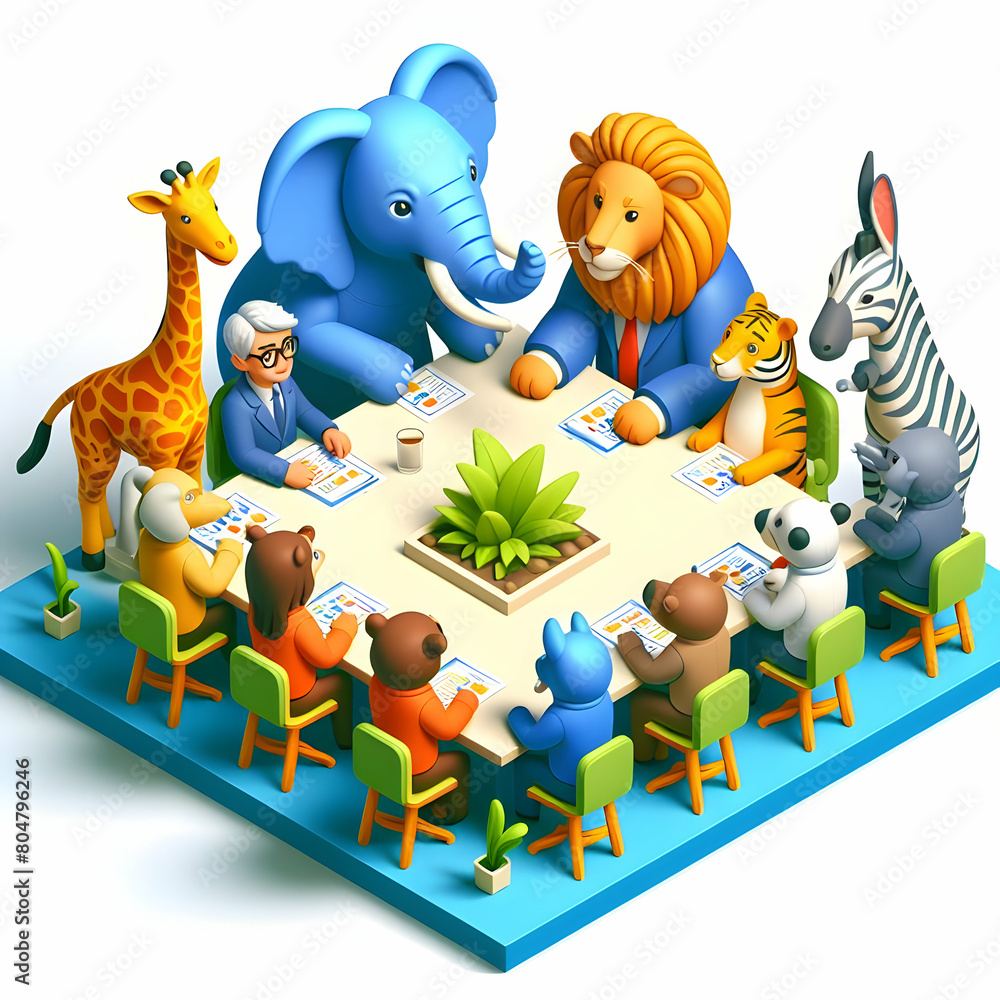 3D Animal Teamwork: Vibrant Banner Design for Business, Websites, Blogs ...