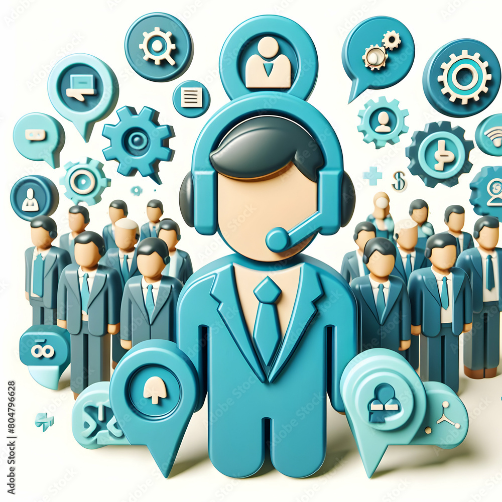 Cute Cartoon Customer Service 3D Icon for Exceptional Client-Centric ...