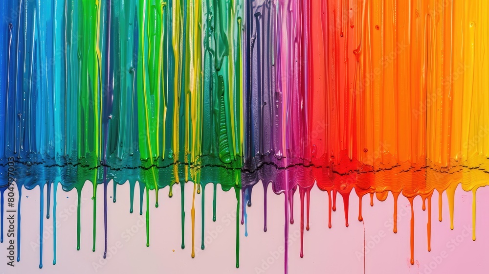 A vibrant color bar emerges from sheets of melted crayons aligned in a ...