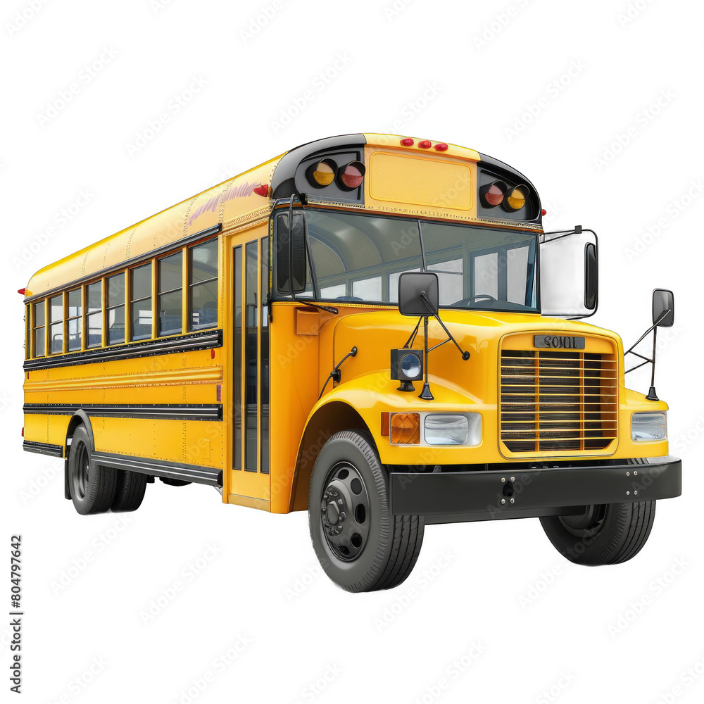Isolated School Bus PNG on Transparent Background. Iconic Yellow ...
