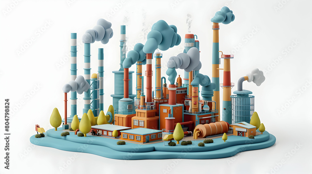 3D Cartoon Icon: Carbon Capture and Storage Technology for Preventing ...