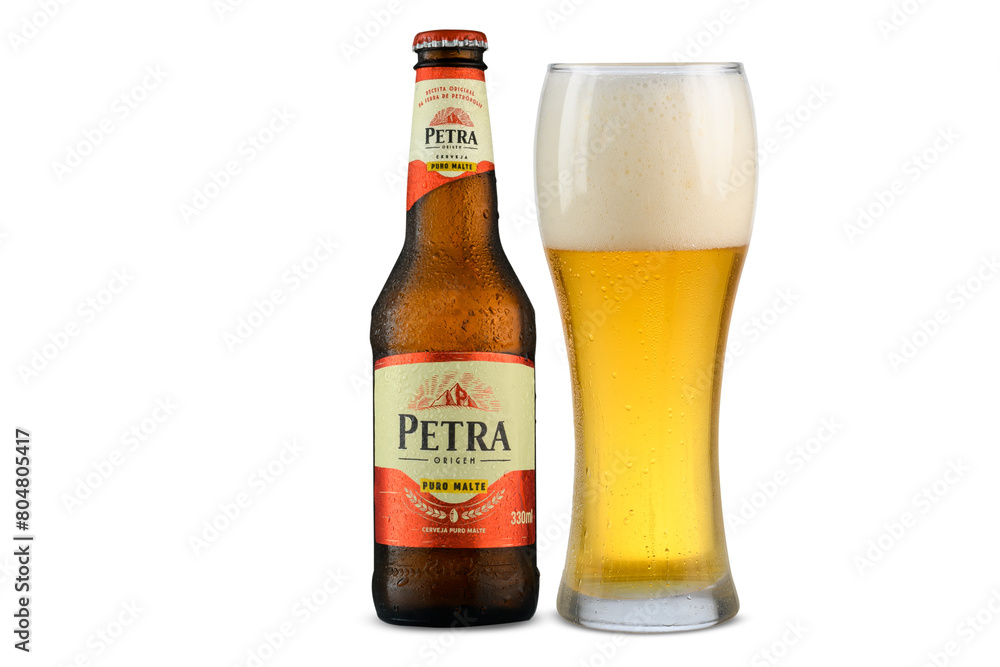 SÃO PAULO-BRAZIL, May 03, 2024 BEER PETRA ORIGEM PURO MALTE 330ml ...