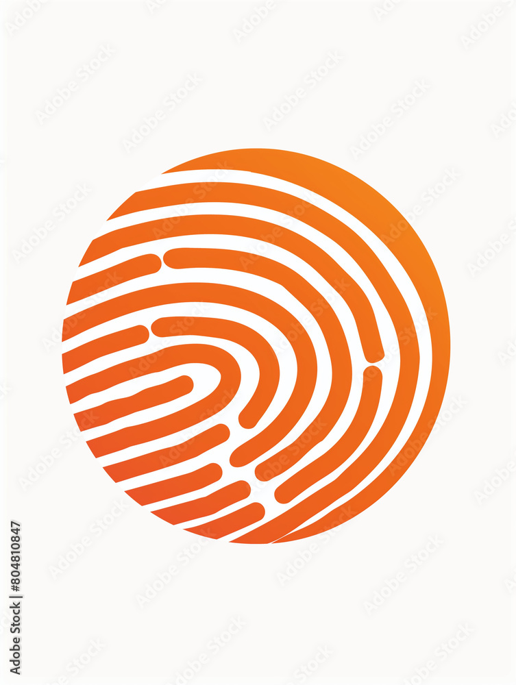 A sleek and circular human thumbprint logo, available in both color and ...