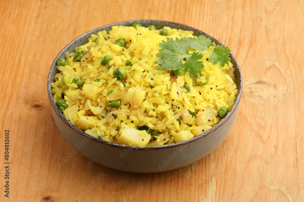 Indian Breakfast Dish Poha Also Know as Pohe or Aalu poha made up of ...