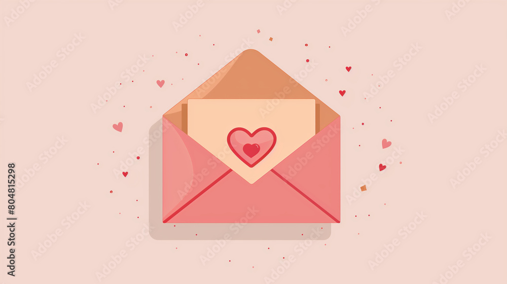 An animated GIF-style image featuring an envelope with a heart-shaped ...