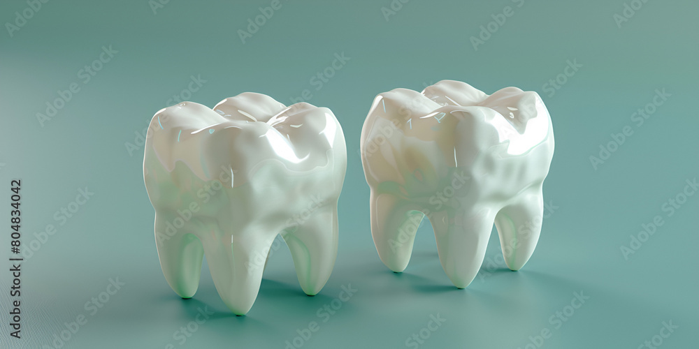 Dentist teeths wisdom tooths Perfect white tooth on a blue background ...