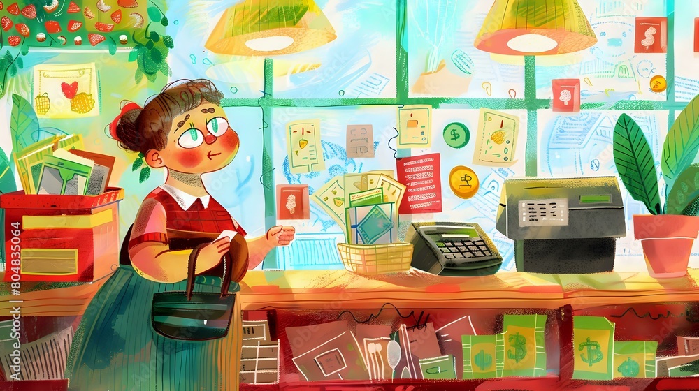 Cash Drawer and Calculator: Essential Tools for a Bank Teller Stock ...