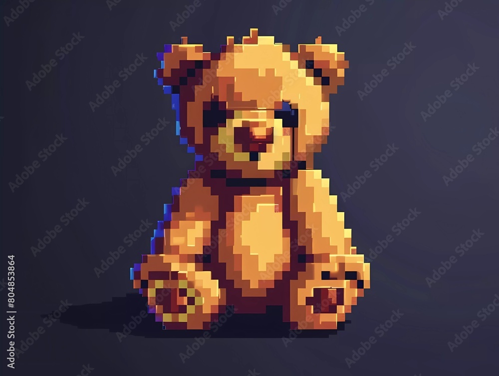 8-bit pixel cute bear, pixel art vector illustration. Stock ...