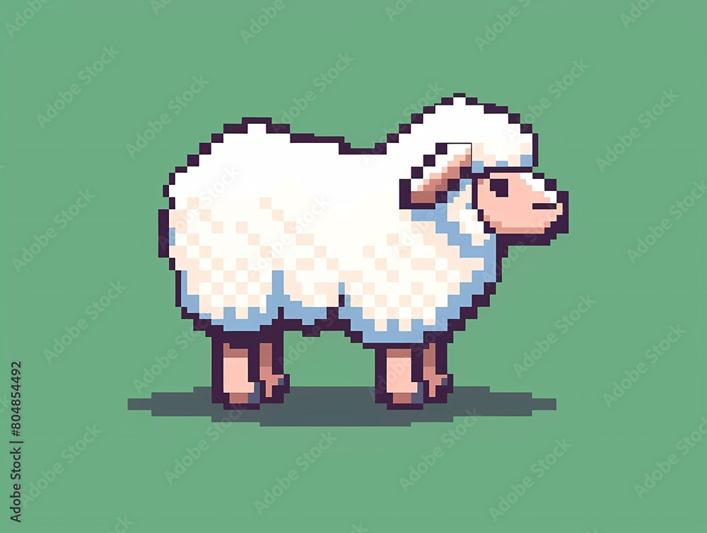 8-bit pixel cute sheep, pixel art vector illustration. Stock ...
