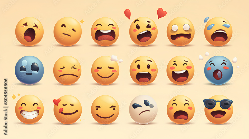 Vector Emoji Set with Different Reactions for Social Networks Isolated ...