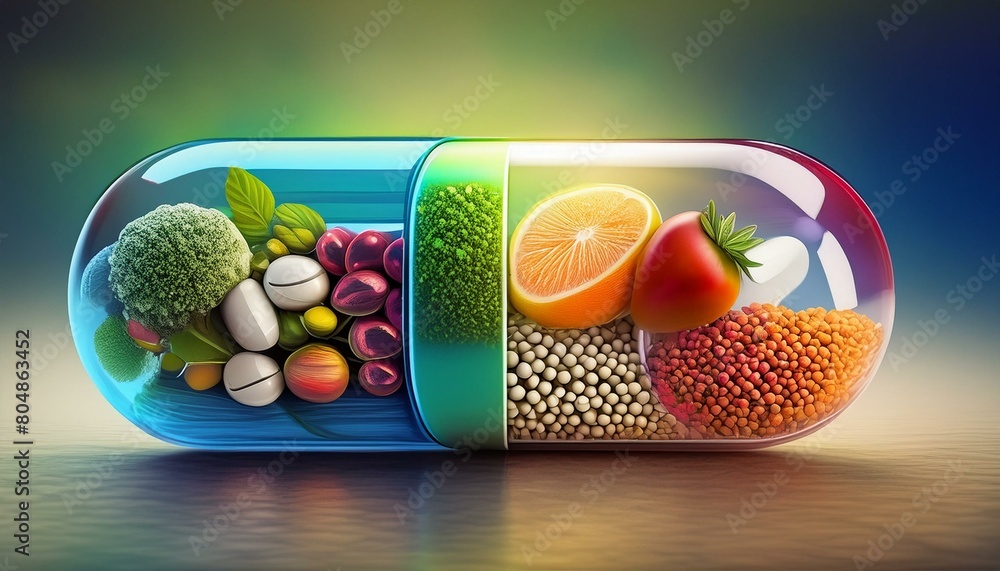 Medicine health concept. Nutritional supplement and vitamin supplements ...