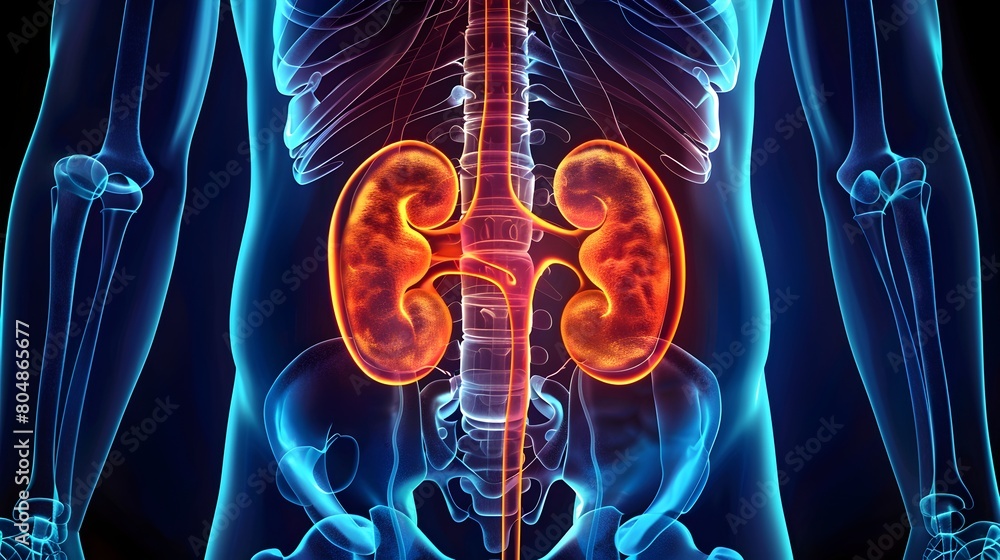 Detailed Visualization of the Urinary Tract System Depicting the ...