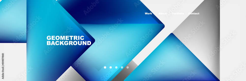 A vibrant display of Azure and Aqua triangles with Electric blue arrows ...